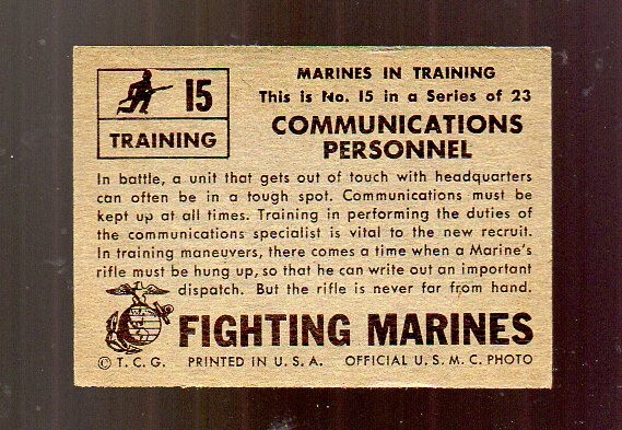 1953 Fighting Marines Card # 15 - TOPPS - Communications | eBay