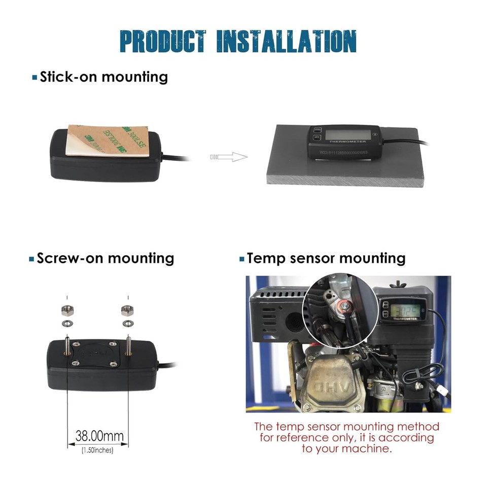 Digital Engine Temperature Gauge,Over-Temperature Alert,Backlight For ...