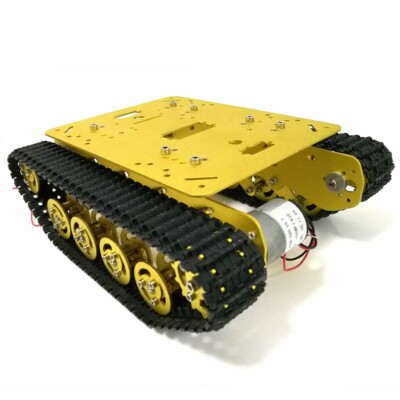 DIY Tank Tracked Chassis Metal Smart Robot Car + 12V 300RPM 37 Motors ...