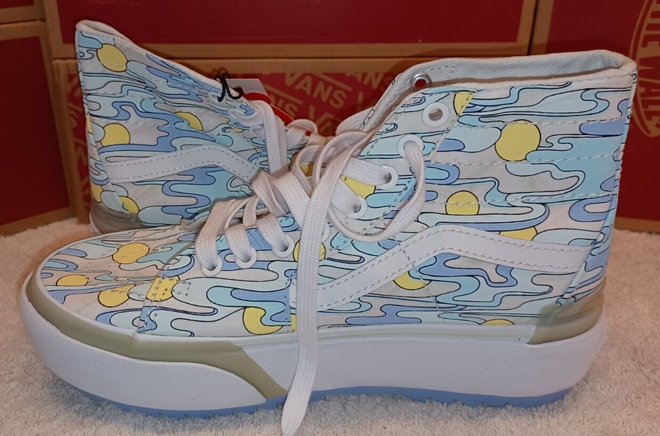 Vans Men's 3.5/Women's 5 Sk8-Hi Tapered UV Ink Sunwaves Platform ...