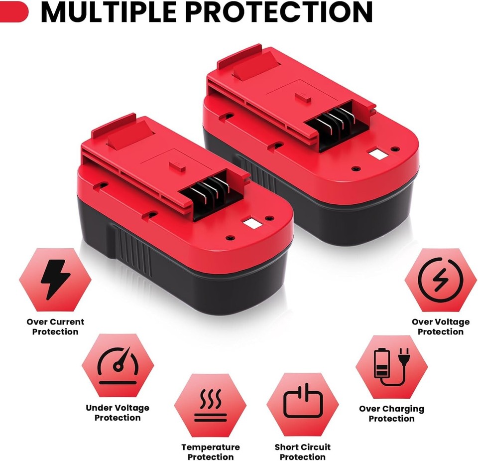 4PACK 4.5Ah HPB18 Battery Replacement FOR Black AND Decker 18VOLT HPB18 ...