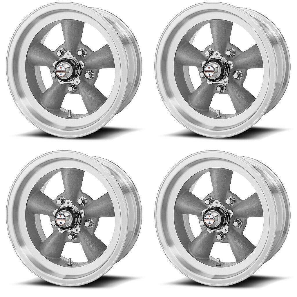 Set 4 American Racing VN105 Torq Thrust D 15x7 5x5 Gray Machine Wheels ...