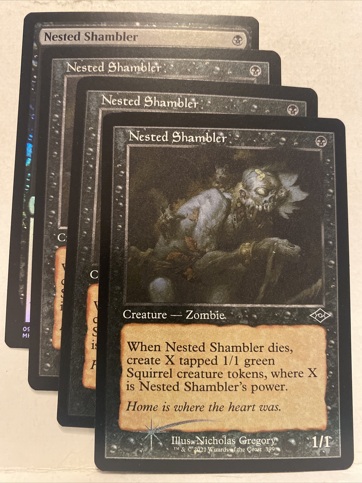 4x MTG Nested Shambler Modern Horizons 2 399 3-Foil Etched 1-Foil NM/M ...
