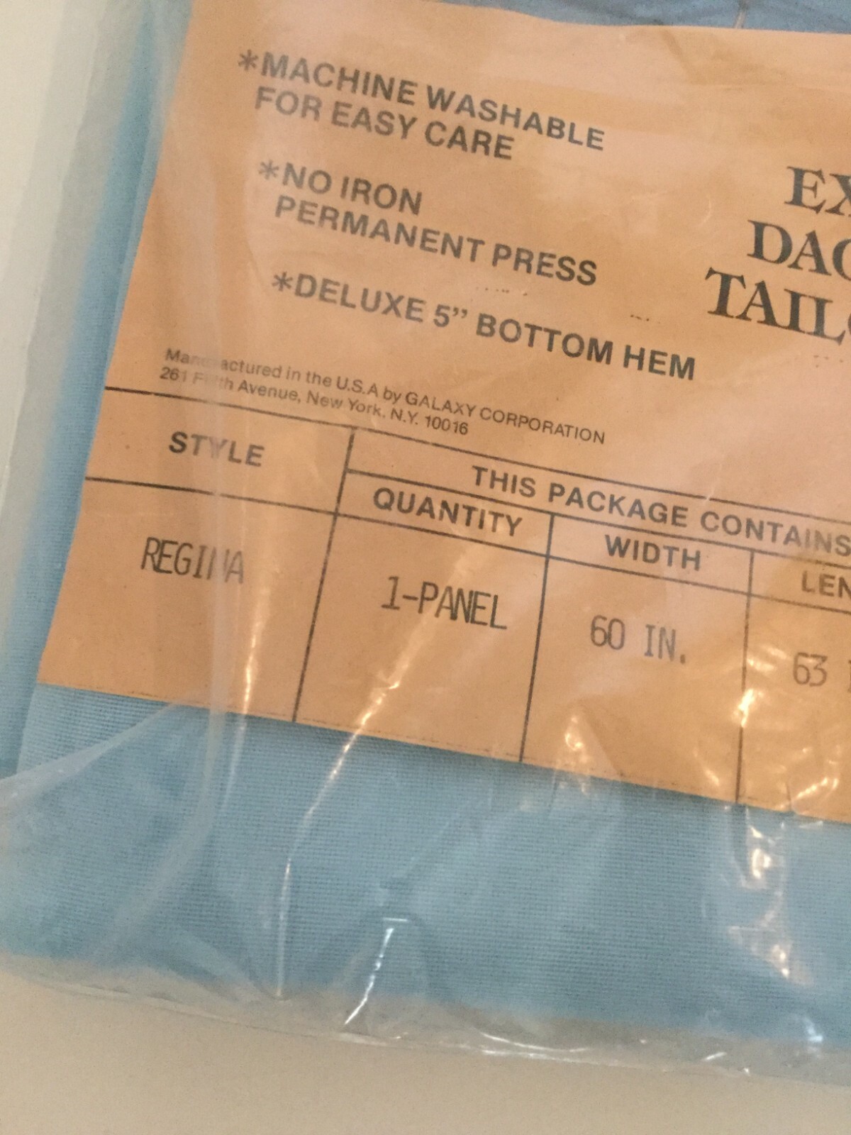 Vintage Curtain Panel Dacron Voile Light Blue 63 Inch Long Extra Wide ...