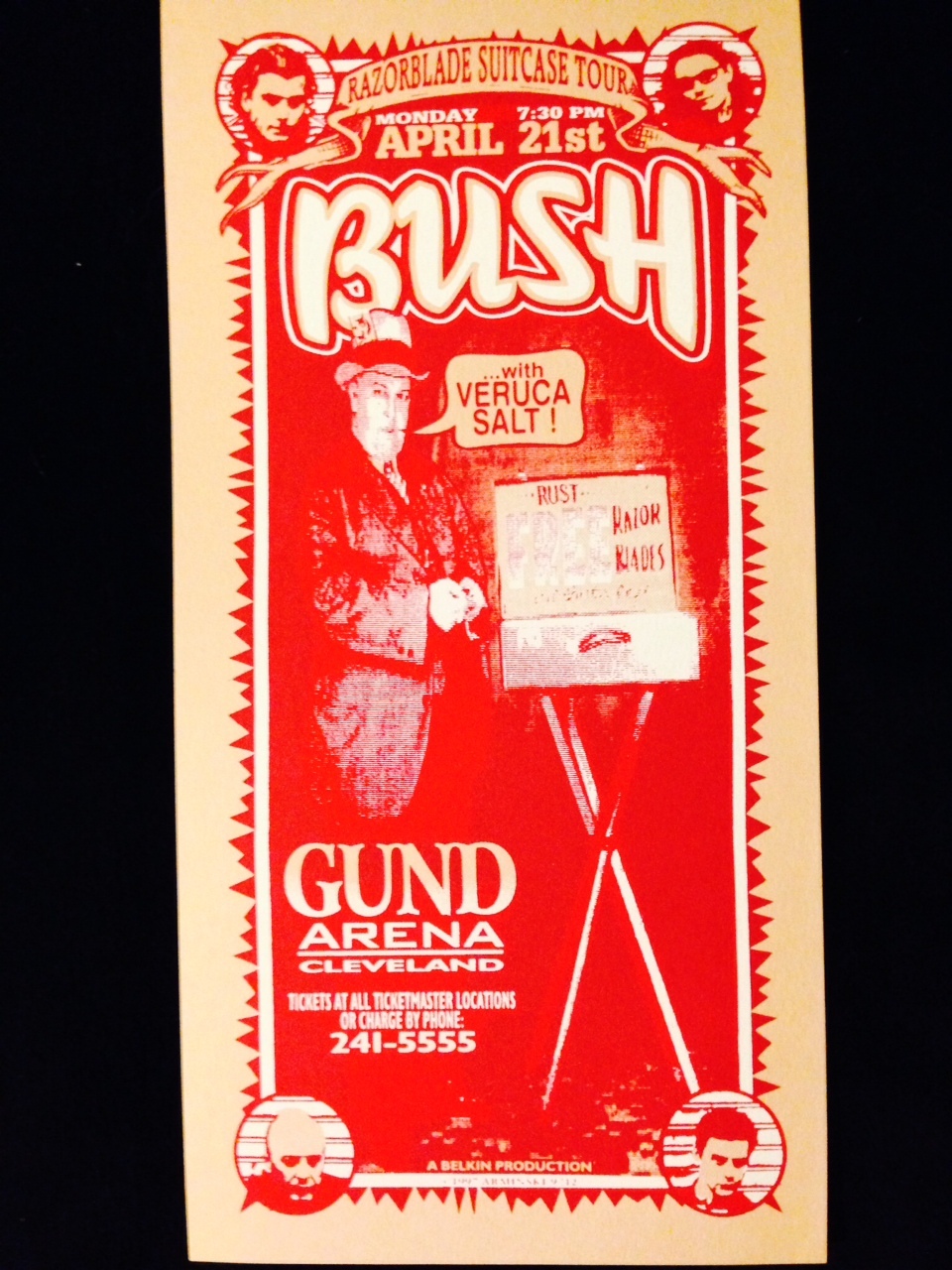 BUSH-VERUCA SALT-HANDBILL-GAVIN ROSSDALE-GUND ARENA-MINT-ARMINSKI ...