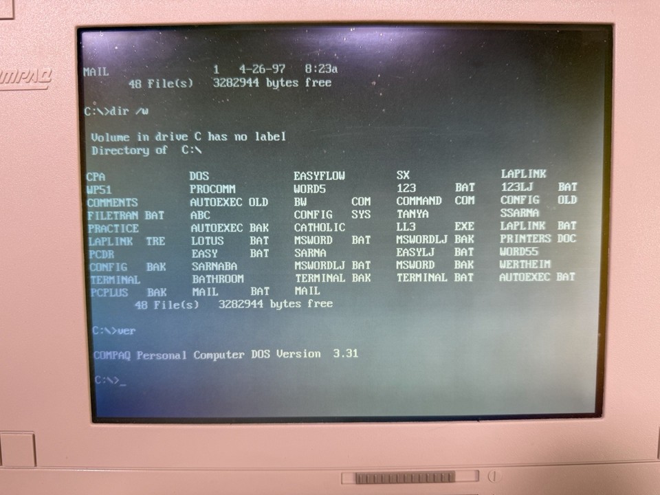 VINTAGE COMPAQ LTE 286 PORTABLE LAPTOP ONLY NO POWER SUPPLY BOOTS NEW ...