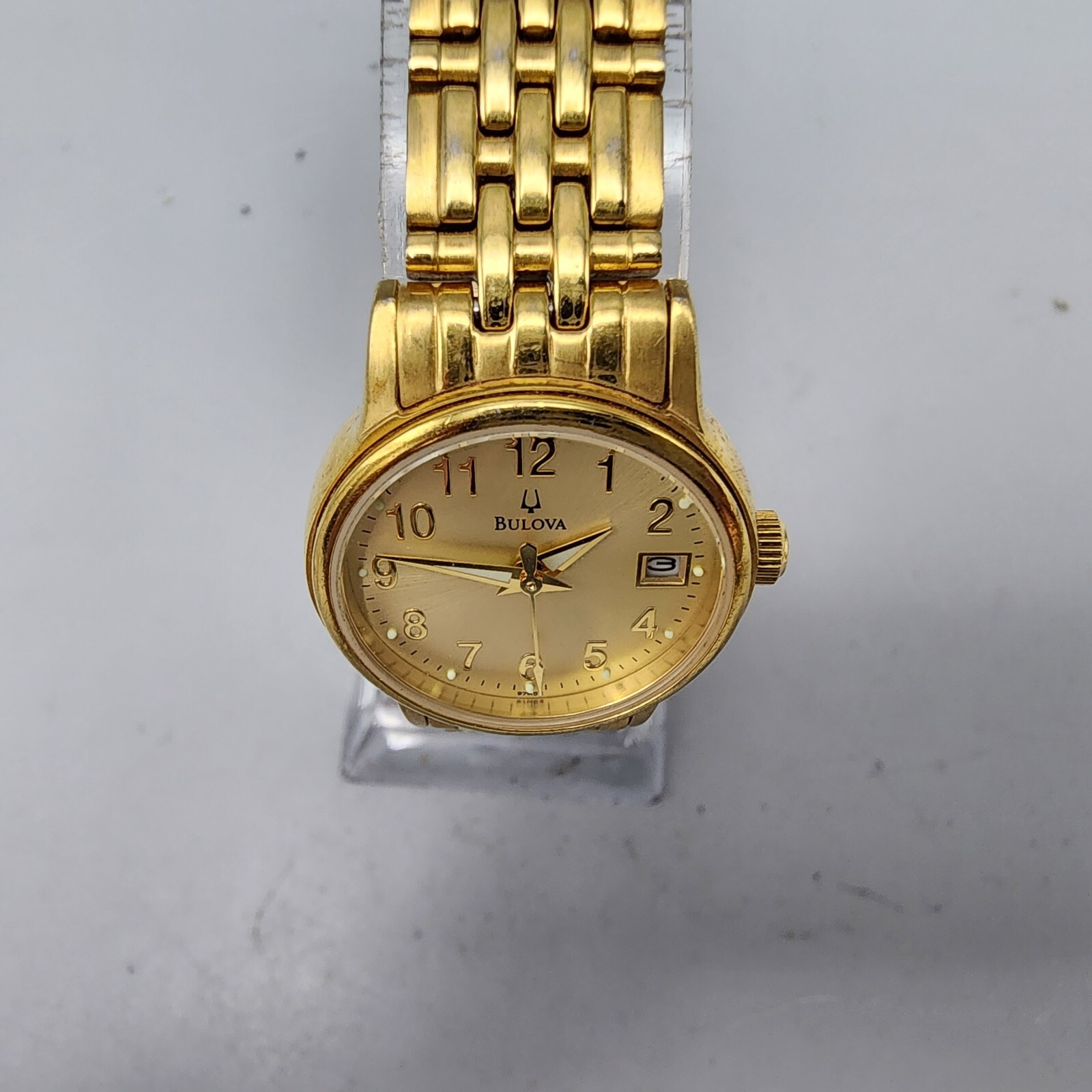 Gold-Tone/Stainless Steel BULOVA Ladies Bracelet Watch (#97M52) w ...