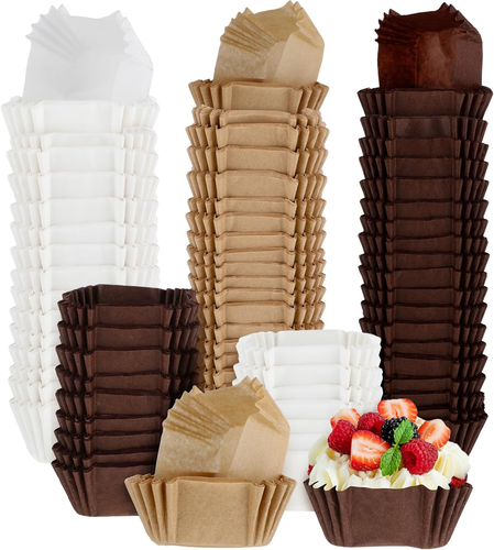 900 Pcs Square Mini Cupcake Liners Disposable Brownie Baking Cups Pan ...