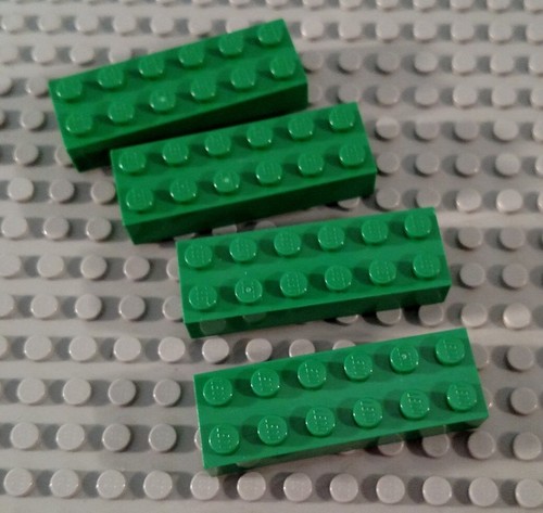 LEGO Lot of 4 Green 2x6 Basic Building Bricks | eBay