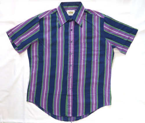 Kingsfield Vintage 60's Shirt COLORFUL STRIPE Weighted Collar Mod ...