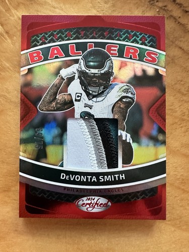 DeVonta Smith 2024 Panini Certified Ballers 4 COLOR PATCH - Red /75 ...