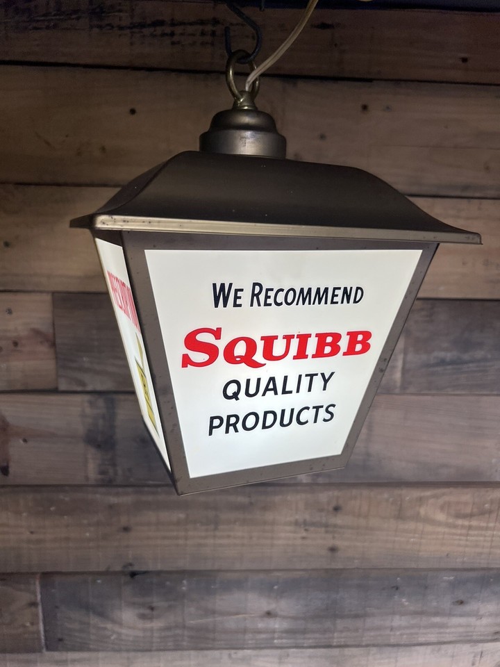 Vintage Advertising Light Display Squibb Prescriptions Rotating Store ...