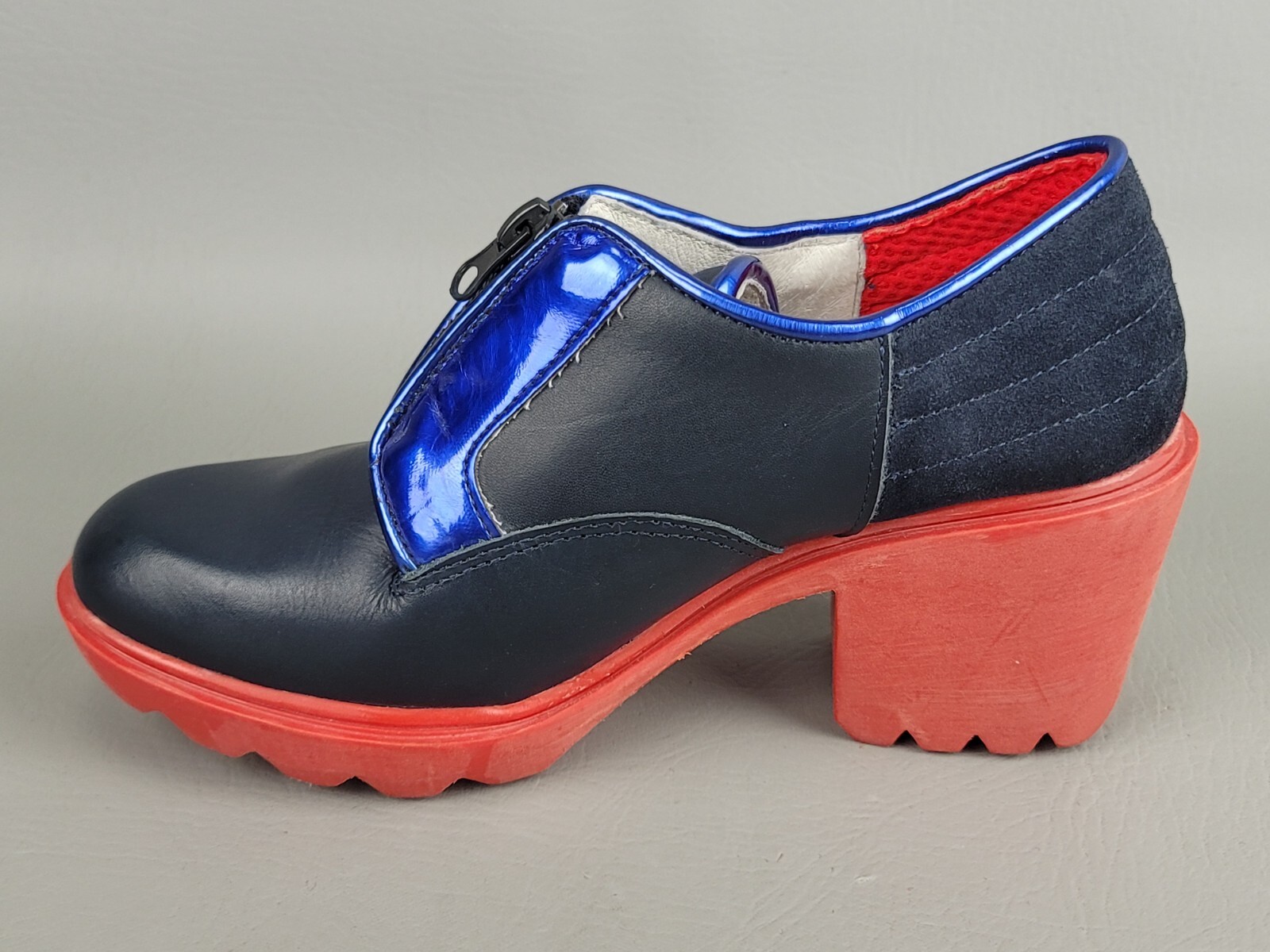 RARE Swear London Platform Shoes Heels Blue Red Leath… - Gem