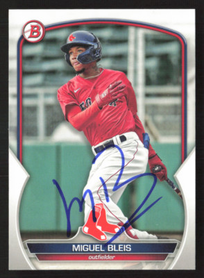 MIGUEL BLEIS Signed 2023 Bowman Prospects Card #BP-106 Boston Red Sox 3 ...