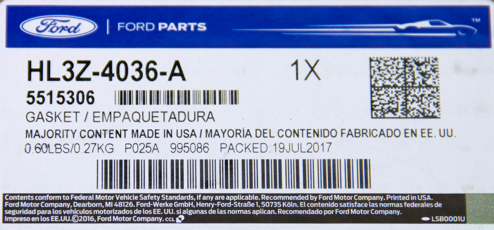 OEM NEW Ford F-150 9.75" Rear Axle Differential Cover Gasket Metal ...