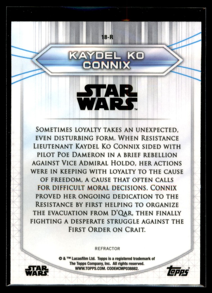 2020 Topps Star Wars Chrome Perspectives REFRACTOR #18-R Kaydel Ko ...