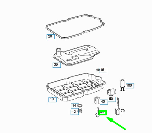 NEU MERCEDES-BENZ-ÖLPFANNE ZUR GETRIEBEGEHÄUSE-SCHRAUBE M6X40 ...