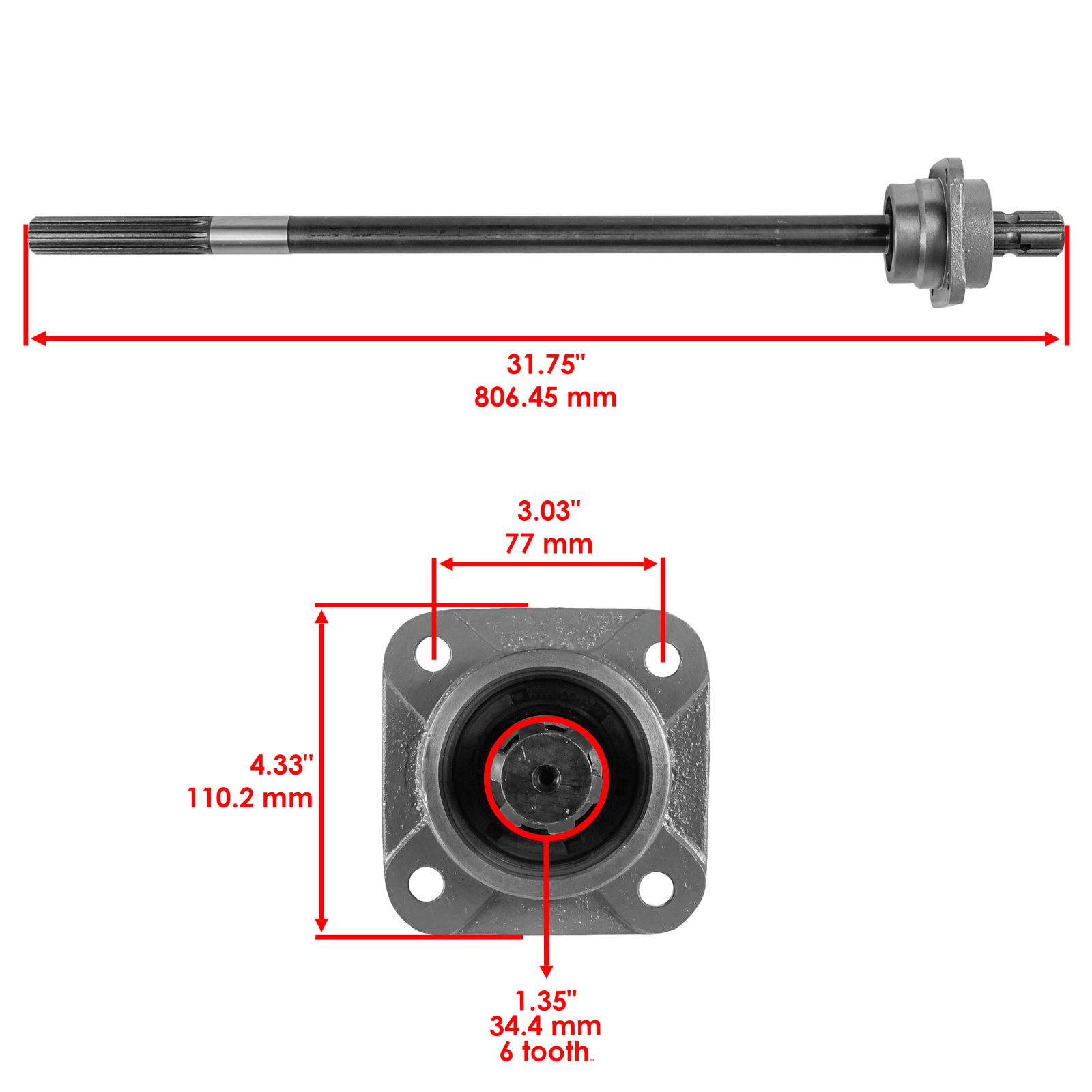 Caltric PTO Conversion Shaft W/Cover For Ford 8N 9N 2N NAA Tractor | eBay