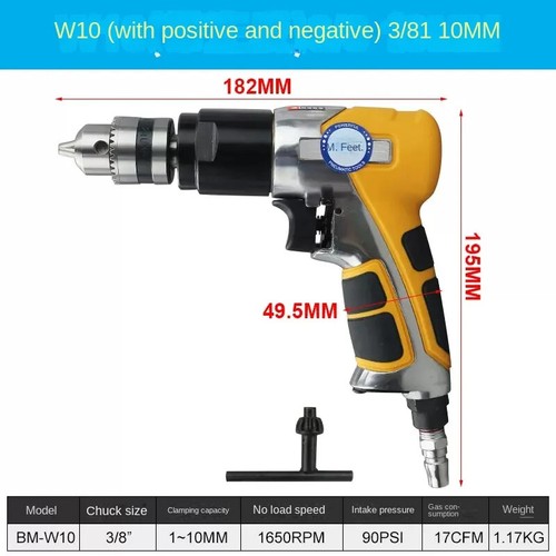 W10 Air Hammer Drill High-speed Pneumatic Gun Drill Reversible Air ...