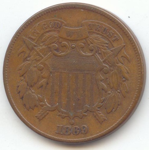 1869 Two Cent Piece, 2c, XF | eBay