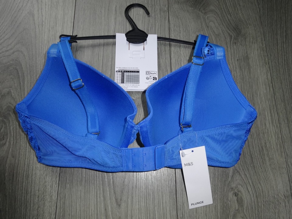 BNWT -M&S MARKS & SPENCER BLUE PLUNGE STYLE BRA UK SIZE 38D | eBay UK