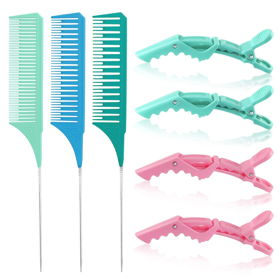 3 Sizes Highlighting Comb Set With Pastel Alligator Clips, Weaving ...