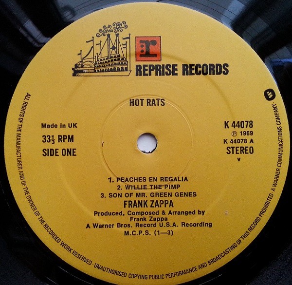 Frank Zappa - Hot Rats (LP, Album, RE, Gat) (Very Good Plus (VG+ ...
