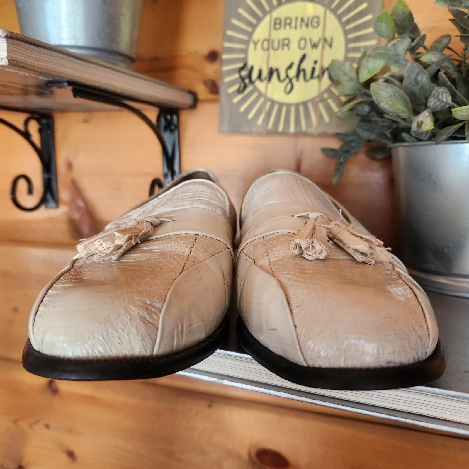 Stacy Adams Genuine Snake Skin Tasseled Loafers Leath… - Gem