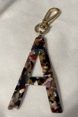 Resin Epoxy Car Key Ring Simple Letter A Name Key Holder | eBay
