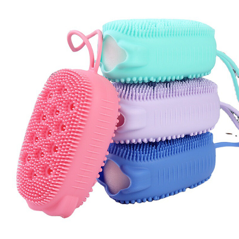 Silicone Body Scrubber Shower Exfoliating Scrub Brush Massager Skin ...