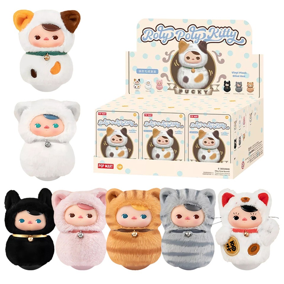 POPMART PUCKY Roly Poly Kitty Plush Series blind Box Figure Toy Gift | eBay