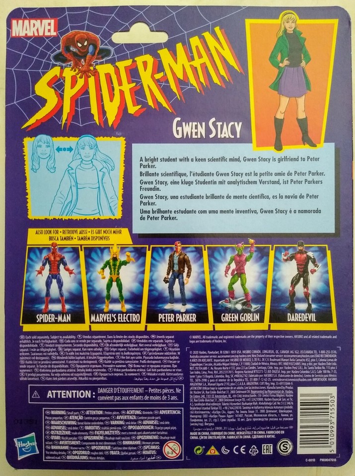 Marvel Legends Retro Spider-Man Animated Series Gwen Stacy Action ...