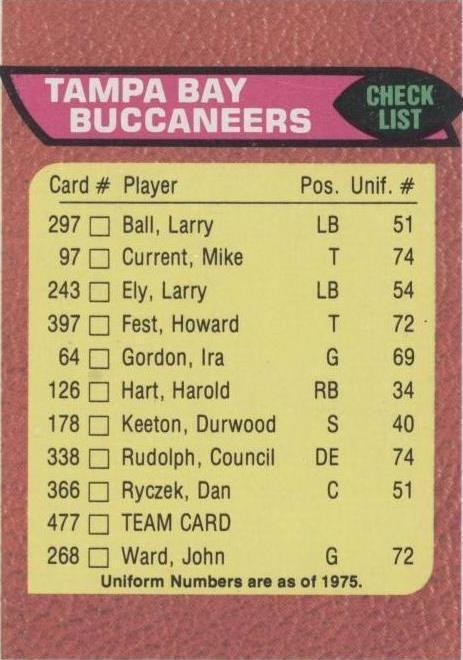 1976 Topps - Tampa Bay Buccaneers #477 online kaufen | eBay.de