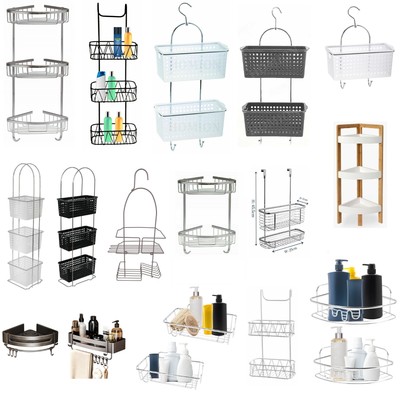 Shower Caddy Bathroom Shelf Tidy Storage Holder Rack Home Office Bath ...