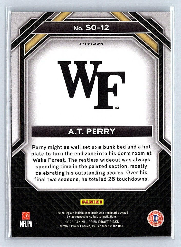 A.T. Perry Student Orientation Green Rookie Card 2023 Prizm Draft Picks ...