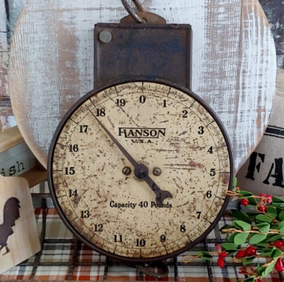 Vintage Rustic Hanson 40-lb Capacity Grocery-Feed-Farmhouse Hanging ...
