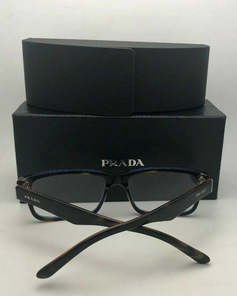 New PRADA Eyeglasses VPR 16M ZXH-1O1 55-16 Brown Tortoise & Blue Frames ...