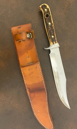 Puma 6396 Original Bowie Knife Pumaster Steel Germany w/ Leather Sheath ...