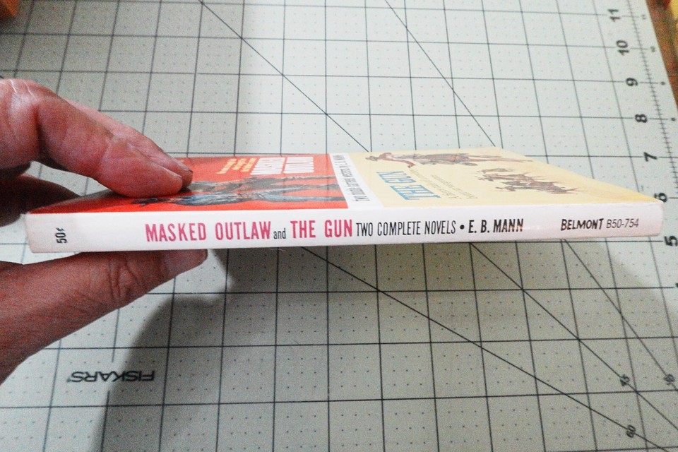 MASKED OUTLAW & THE GUN BY E. B. MANN. 1967 RARE BELMONT BKS DOUBLE ...