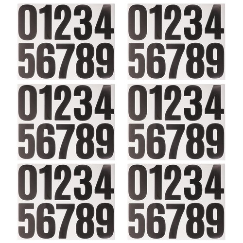 6 Sheets Digital Stickers Number Labels Outdoor Adhesive Numbers | eBay