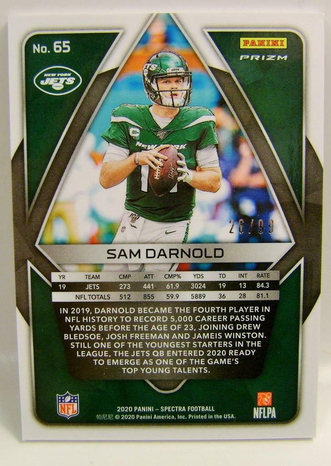 SAM DARNOLD /99 BASE CARD PANINI SPECTRA FOOTBALL 2020 | eBay