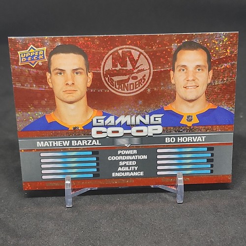 2024-25 UD Series 1 Gaming Co-Op Red Sparkle SP Mathew Barzal and Bo ...