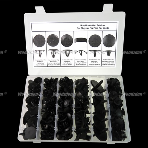 537 Clips Hood Insulation Retainer Assortment Kit Black Nylon For Ford ...