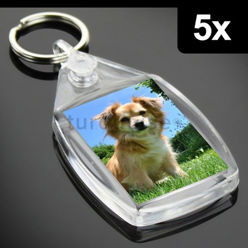 5x Clear Acrylic Blank Keyrings Key Fobs 35 x 24 mm | Small Size Photo ...