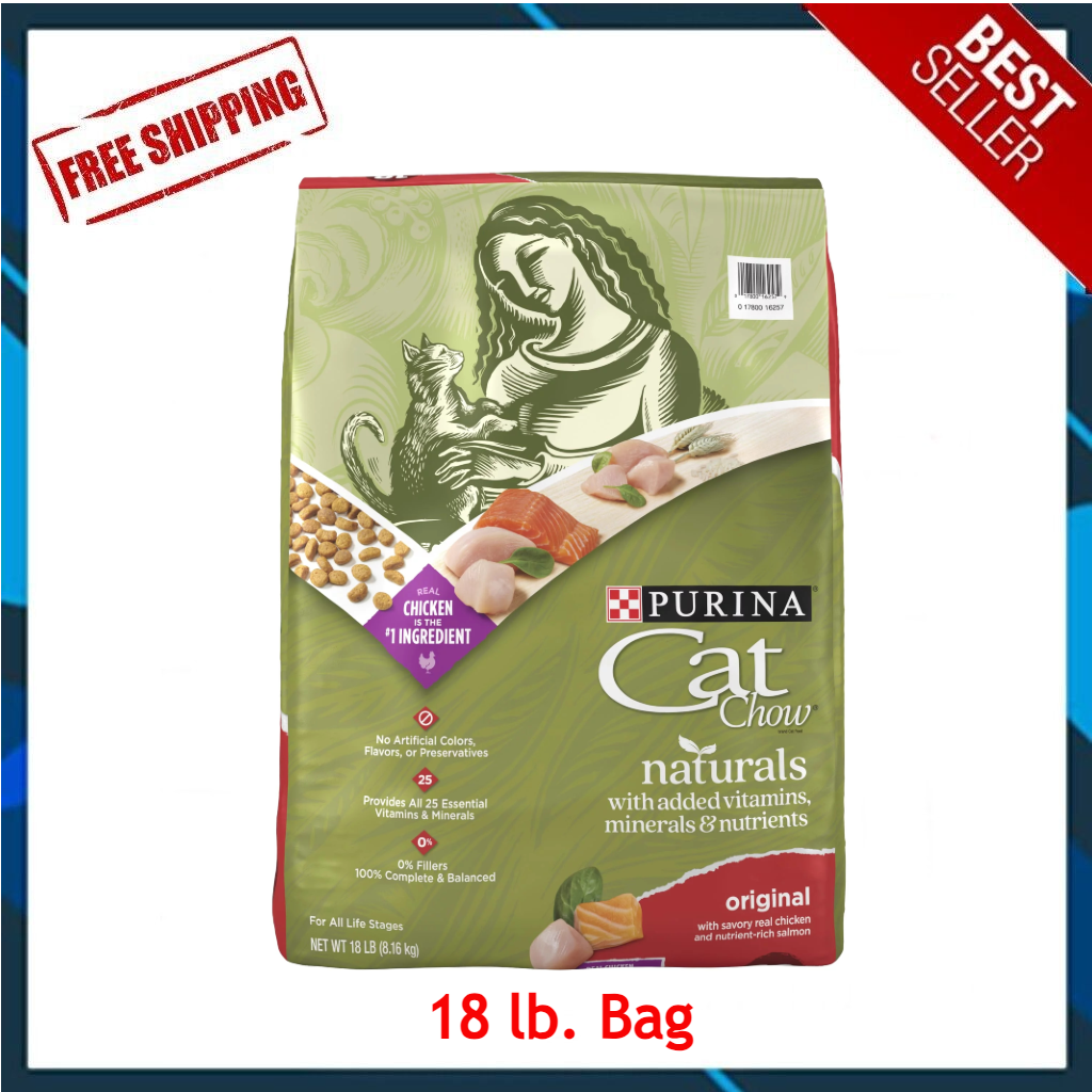 Purina Cat Chow Natural Dry Cat Food, Naturals Original, 18 lb. Bag | eBay
