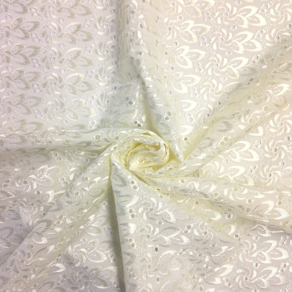 Eyelet Floral Embroidery Fabric 44" Wide By The Yard in Multiple Colors ...