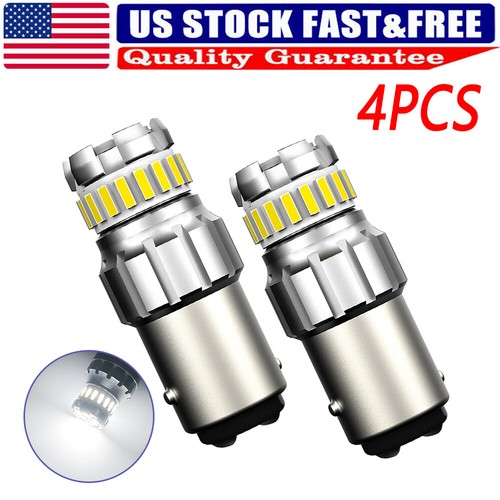 4PCS 6500K White 1157 BAY15D LED 2057 Reverse Light BackUp Signal Turn ...