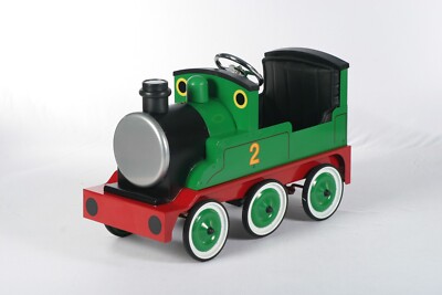 Green Classic Vintage-Style Metal Train Pedal Car -Full Size Perfect ...