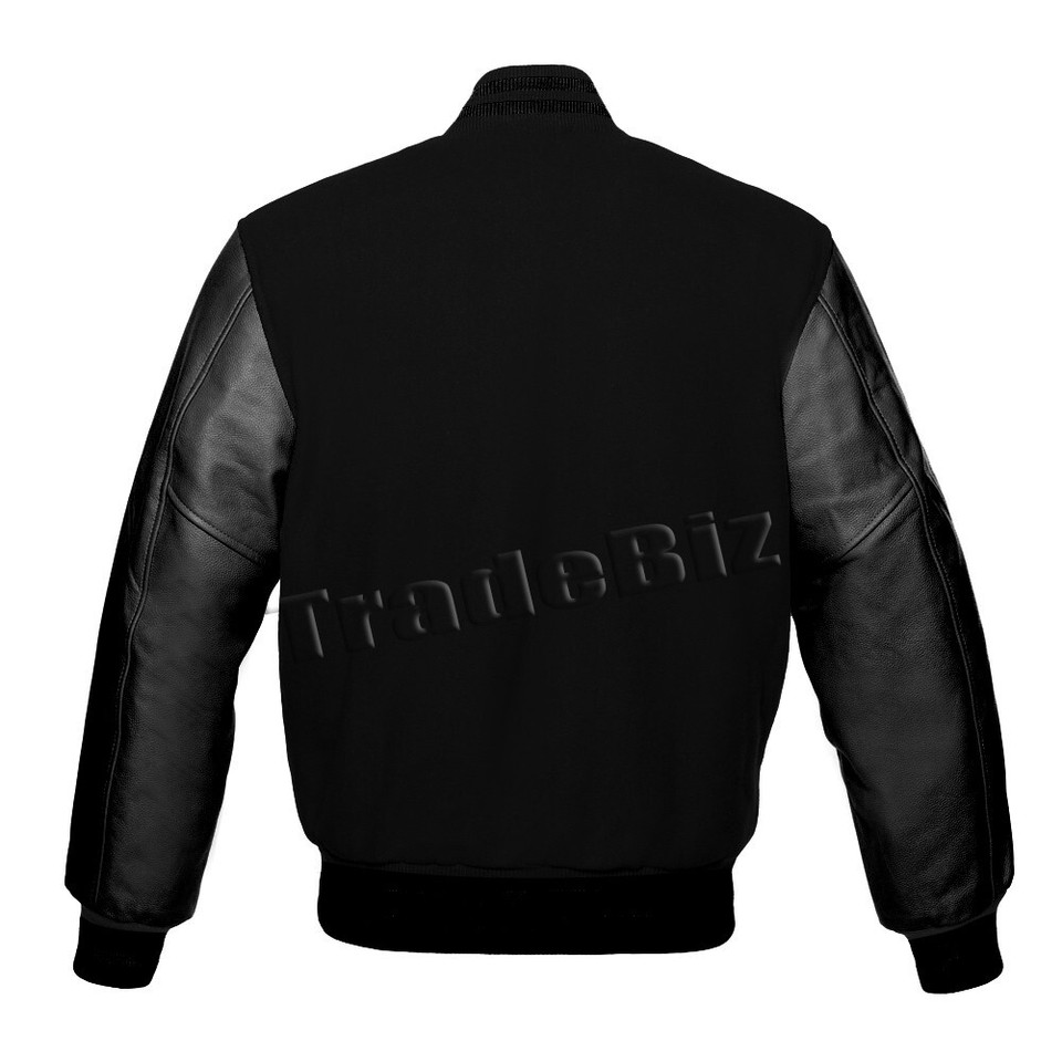 Men Varsity Bomber Letterman Baseball College Jacket Wool Body ...