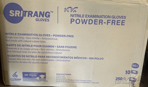 2500 Sri Trang Nitrile Exam Medical Gloves, Powder-Free MEDIUM | eBay